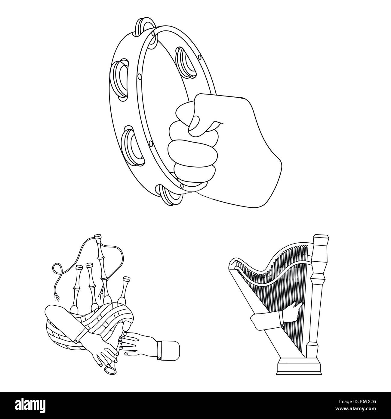 Manipulation by hands outline icons in set collection for design. Hand ...