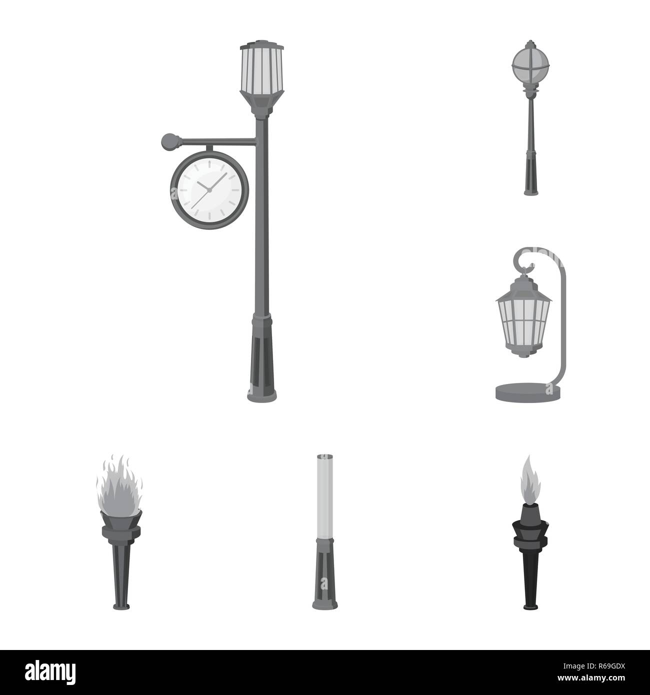 Lamp post clock Stock Vector Images - Alamy