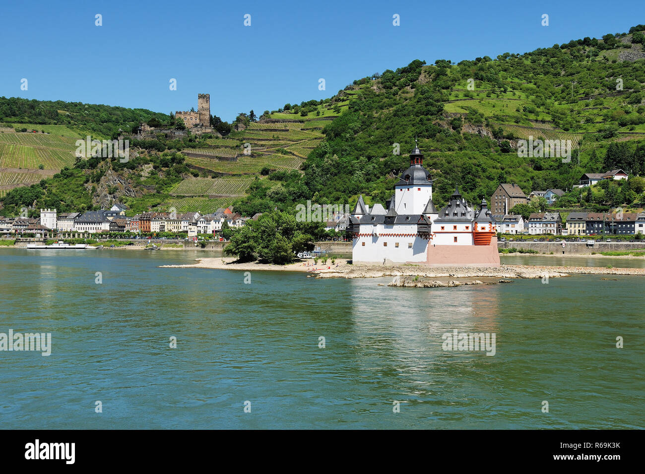 Castle Pfalzgrafenstein In The Middle Of The Rhine Near Kaub Stock ...
