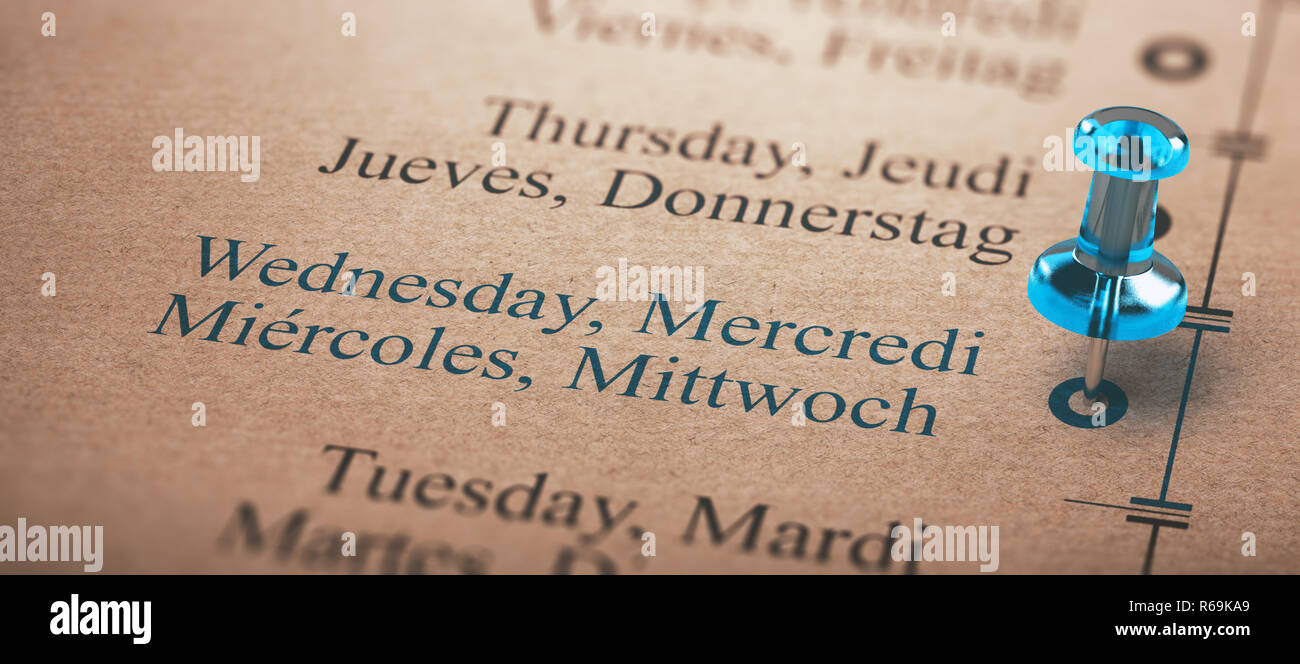 Day of the Week, Wednesday Stock Photo - Alamy