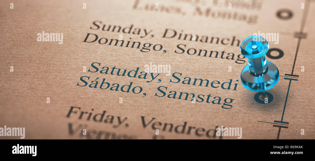 3d illustration days week calender hi-res stock photography and images ...