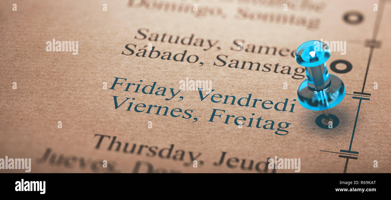 Day of the Week, Friday Stock Photo - Alamy