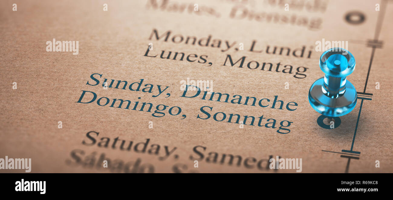 Day of the Week, Sunday Stock Photo - Alamy