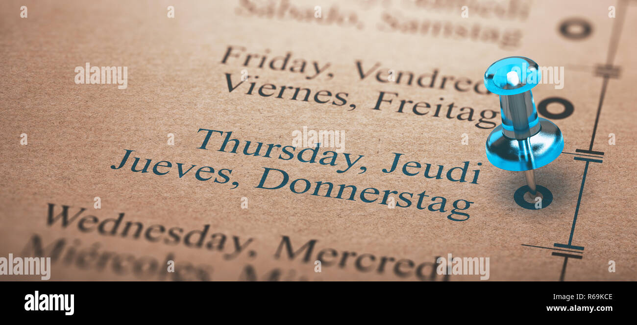 Day of the Week, Thursday Stock Photo - Alamy