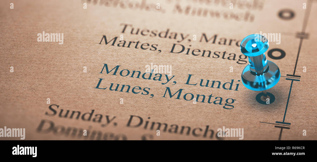 Day of the Week, Monday Stock Photo - Alamy