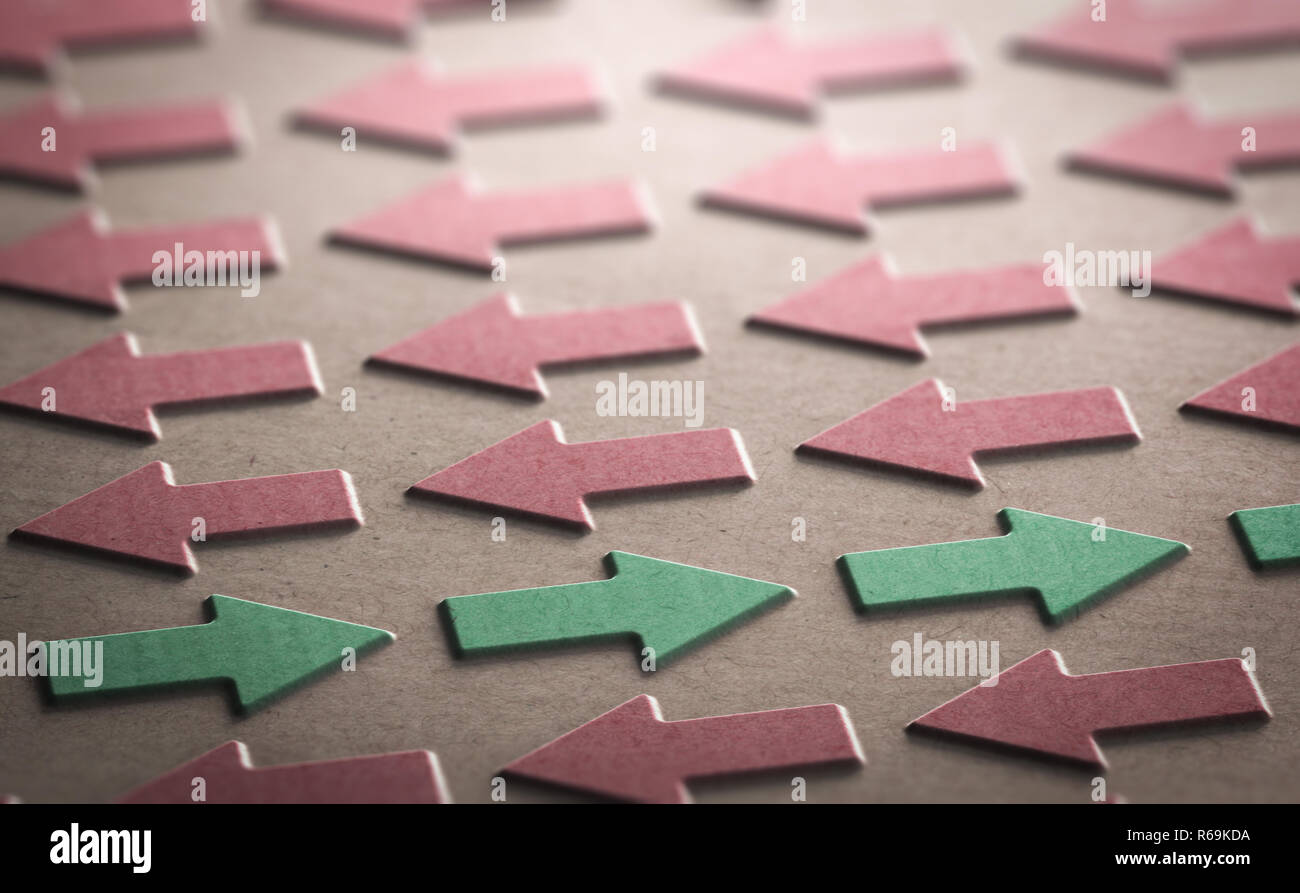 Inverted Trend, Opposite Movement Stock Photo - Alamy