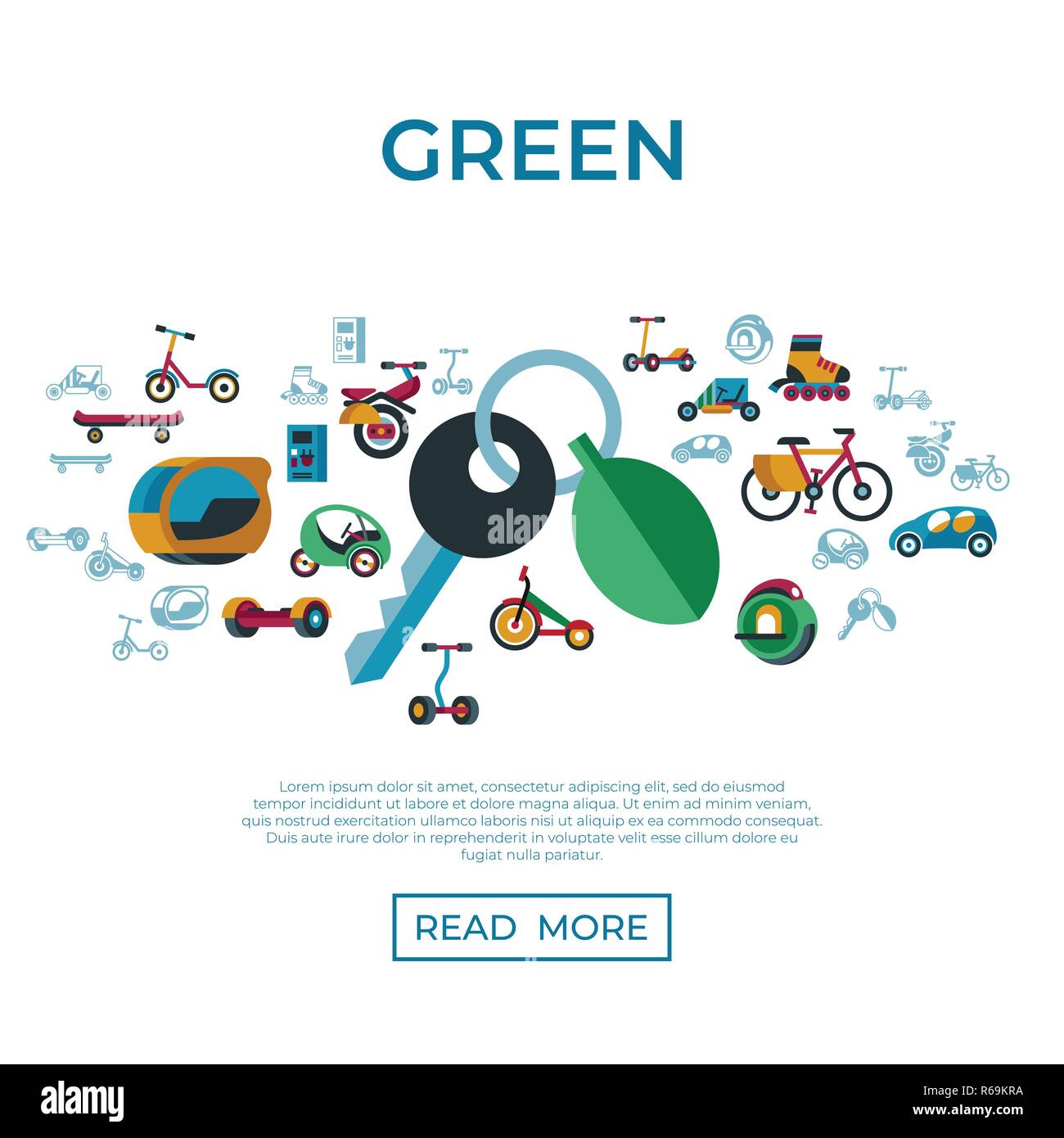 Digital vector eco green transport technology icons set infographics ...