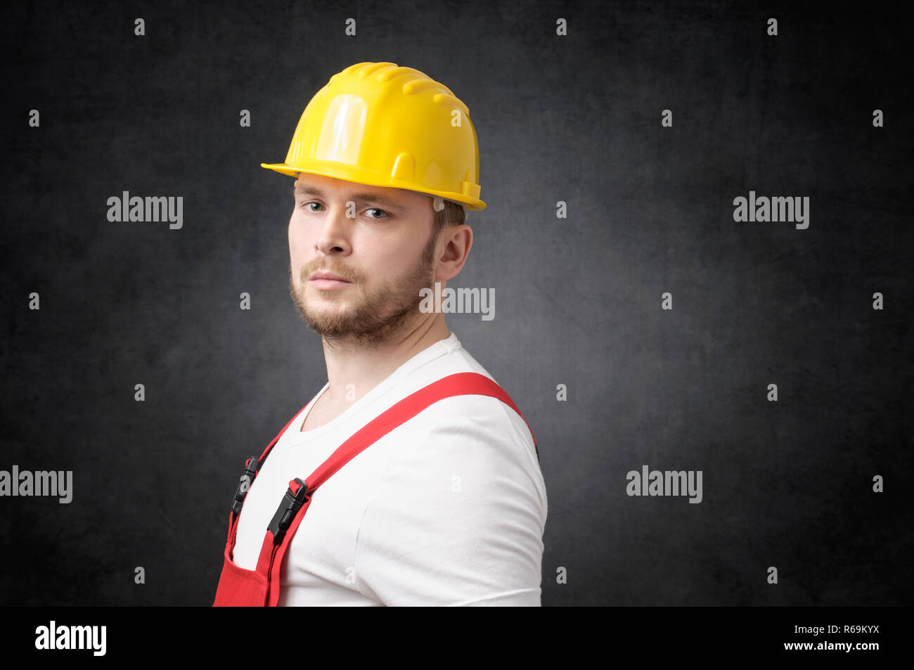 Disappointed construction worker Stock Photo - Alamy