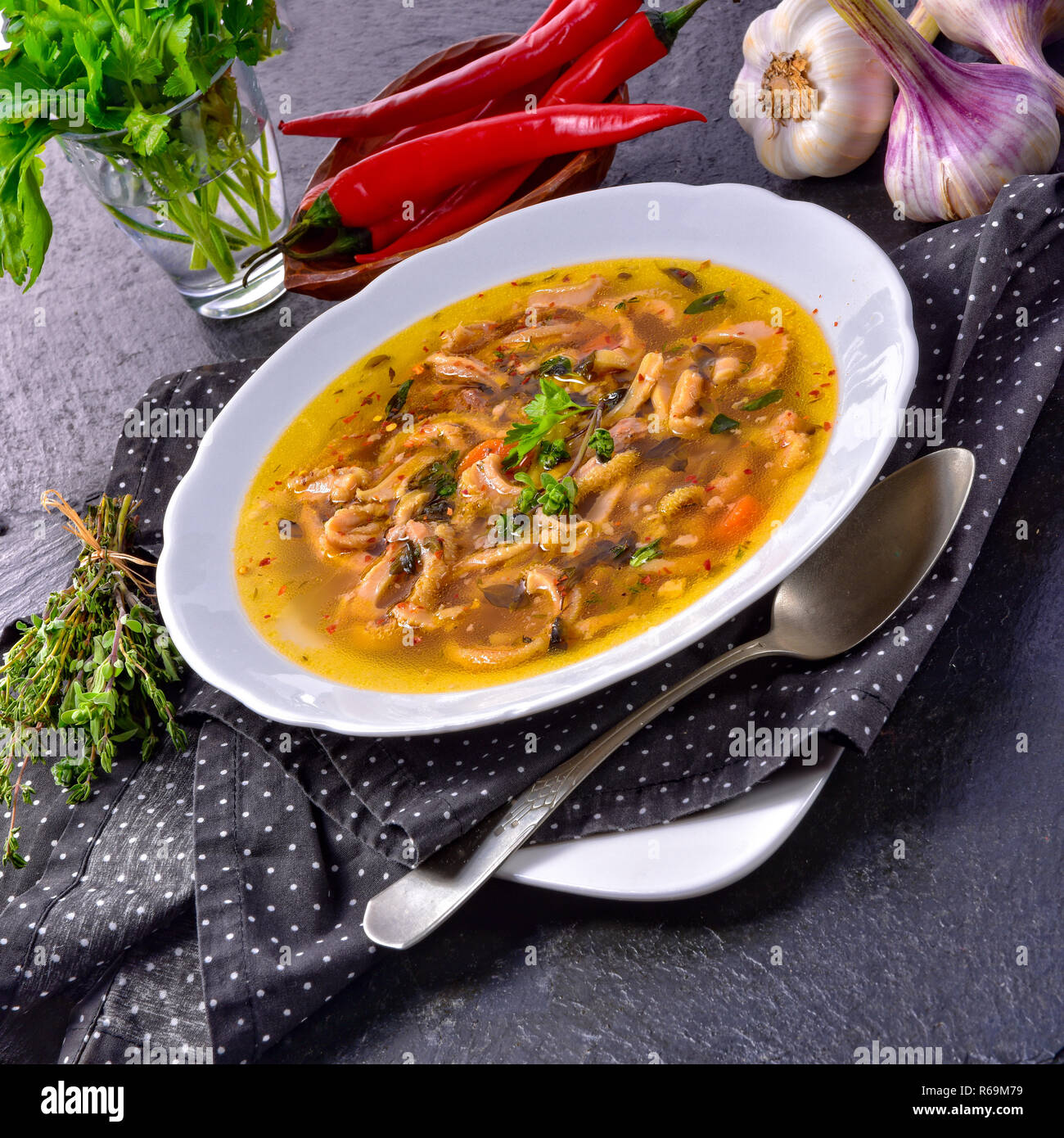 tasty polish flaczki Stock Photo - Alamy