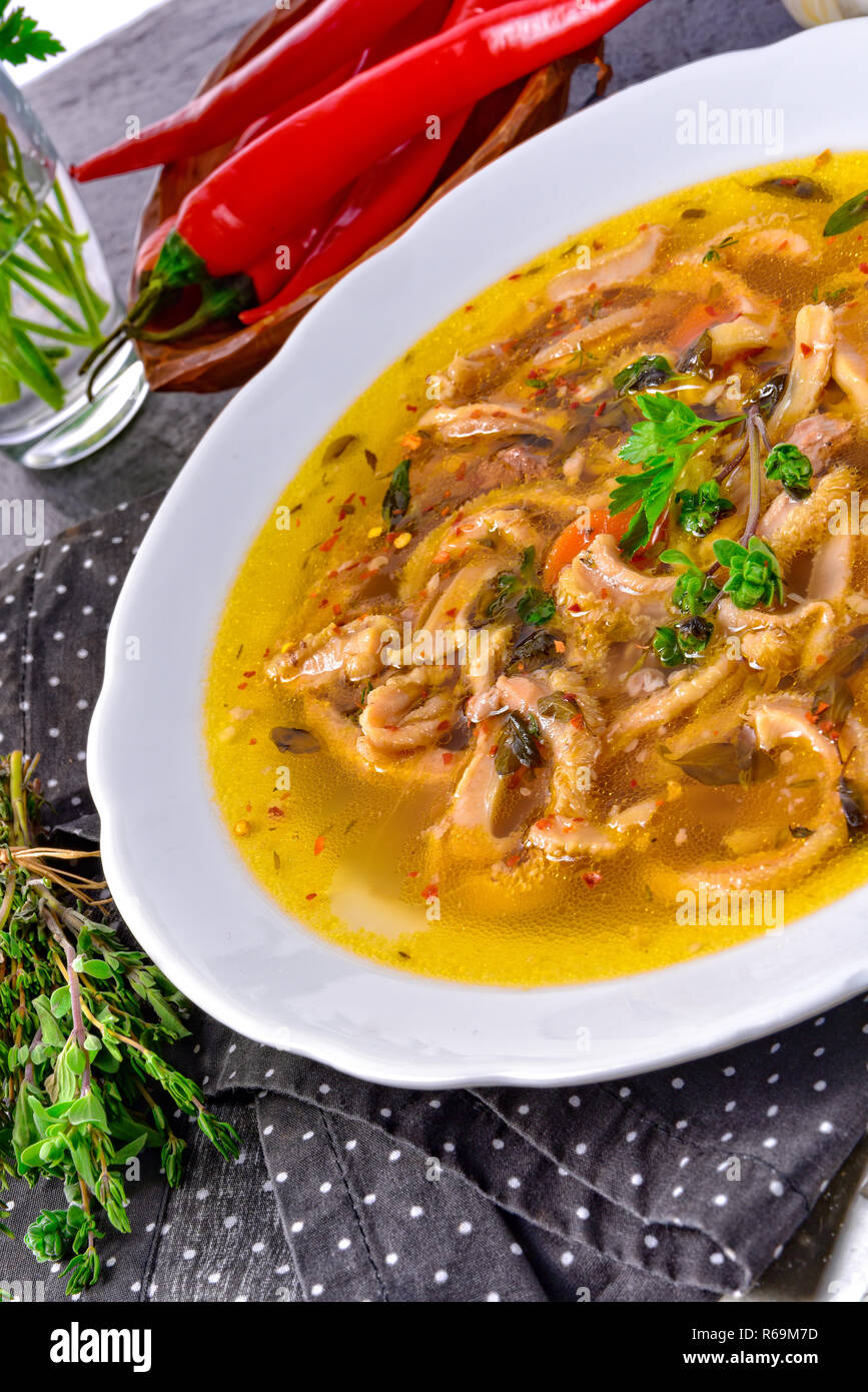 tasty polish flaczki Stock Photo - Alamy