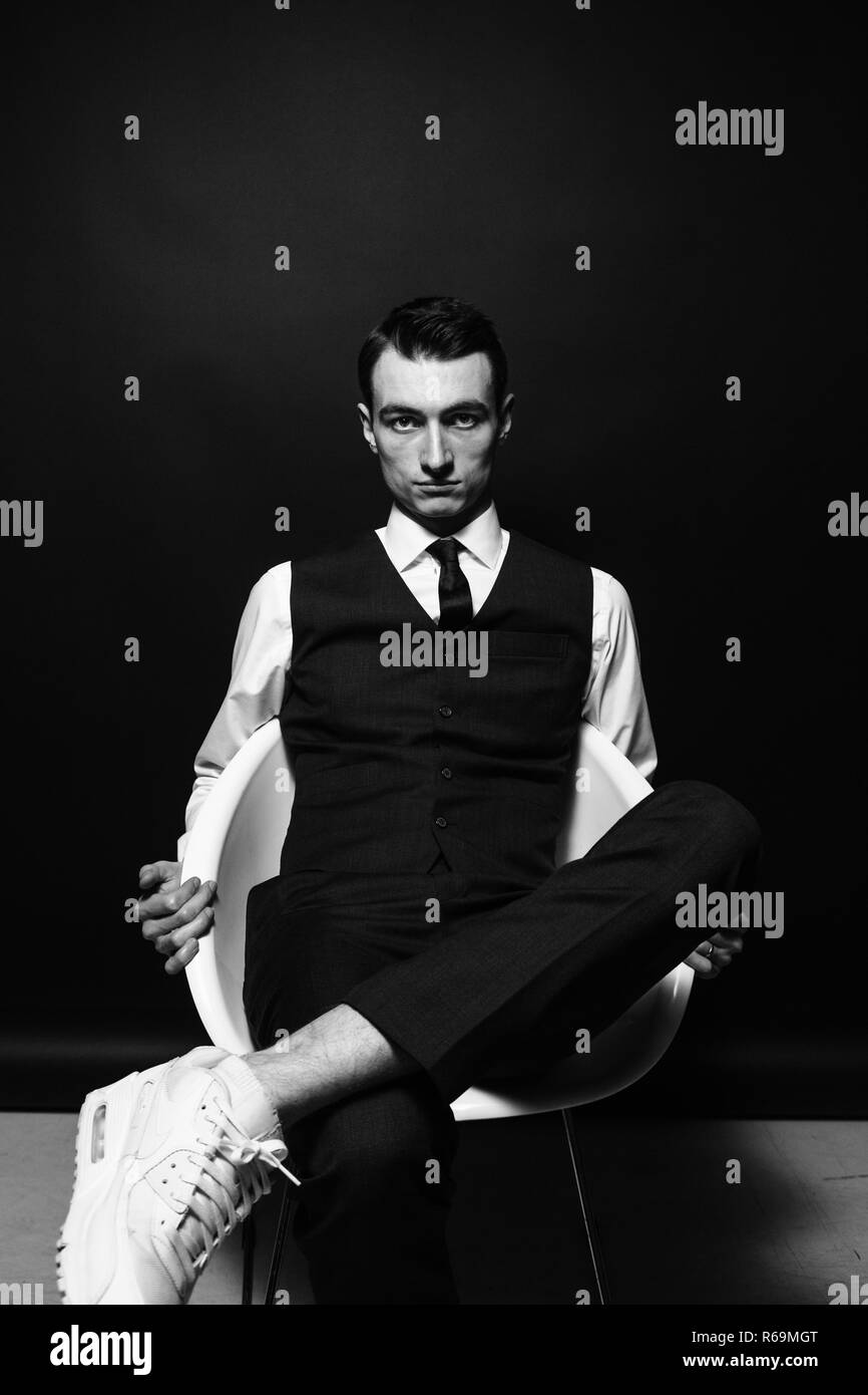 Attractive young guy short Black and White Stock Photos & Images - Alamy