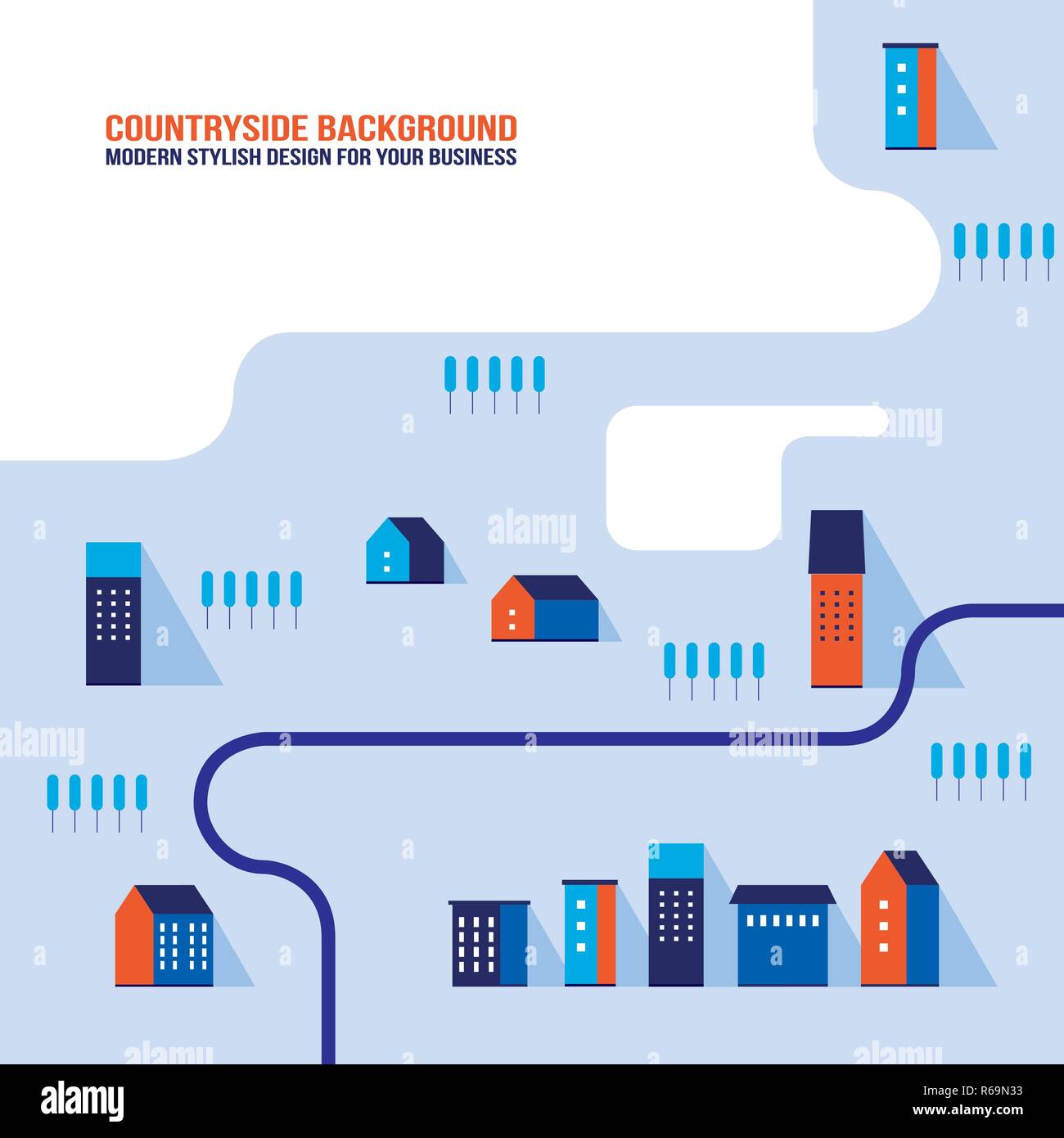 Countryside background Modern flat design style Vector illustration ...