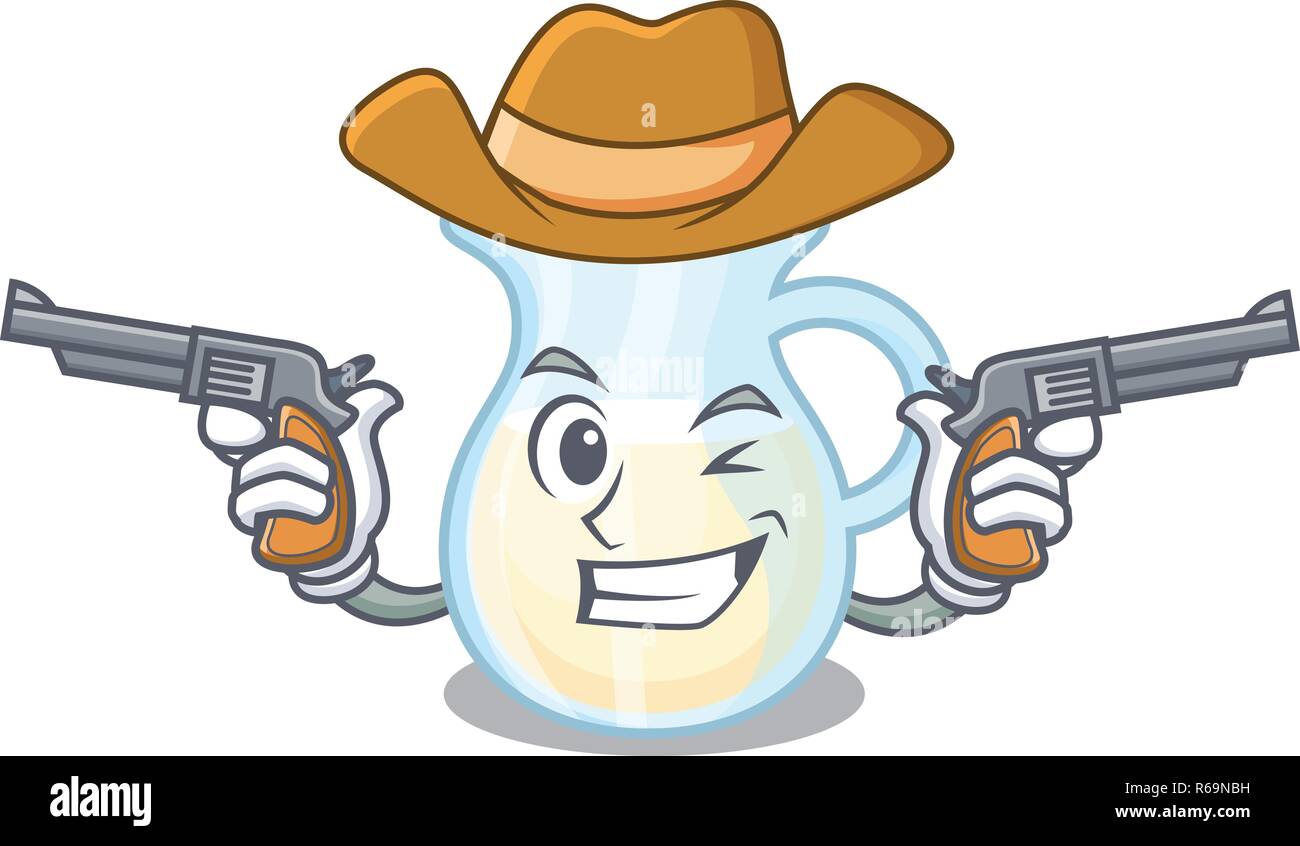 Cowboy natural milk jug in a cartoon vector illustration Stock Vector ...