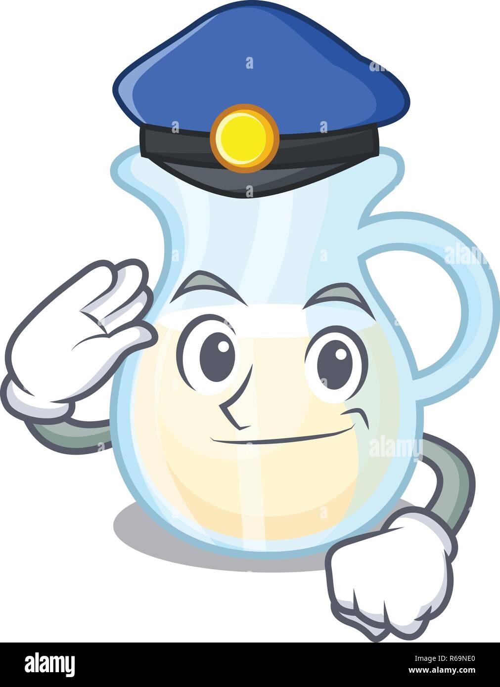 Police natural milk jug in a cartoon vector illustration Stock Vector ...