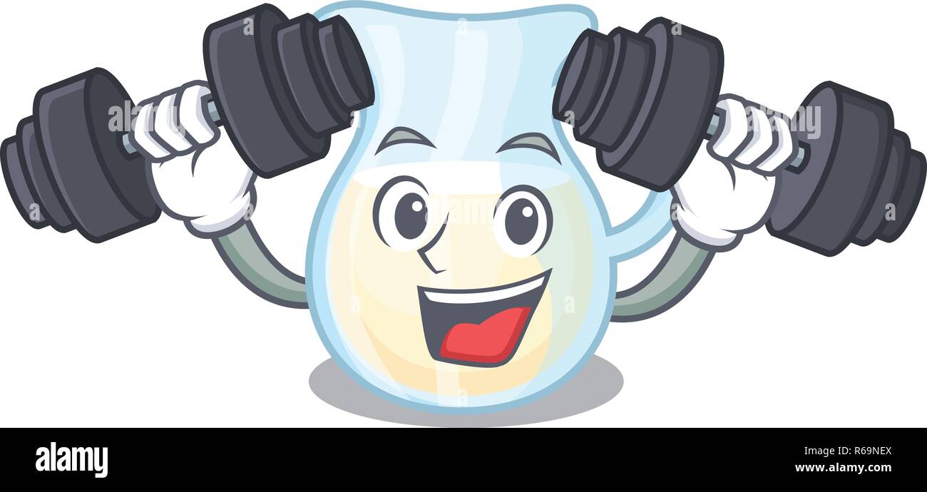 Fitness natural milk jug in a cartoon vector illustration Stock Vector ...