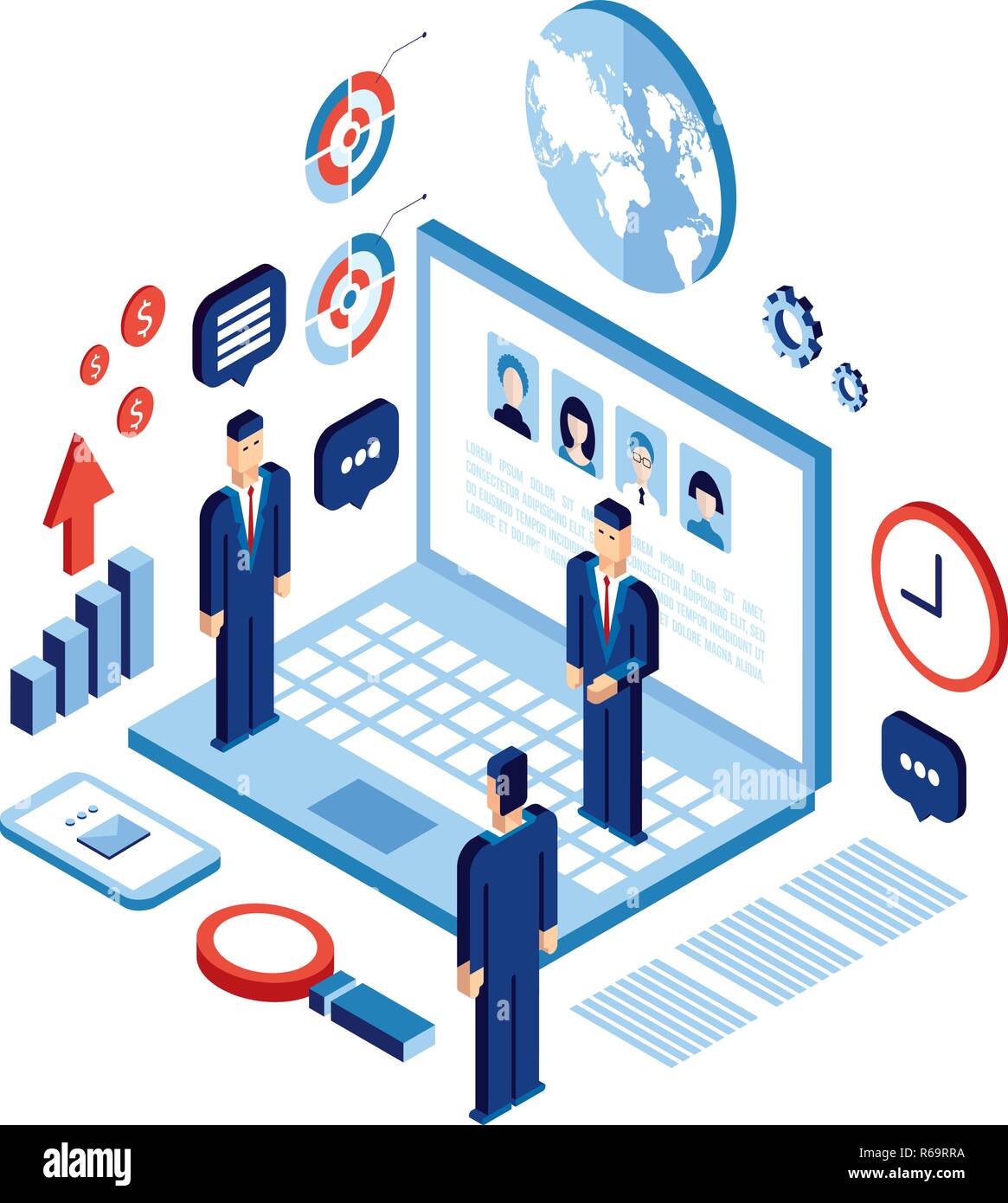 Cartoon illustration diagram communication network hi-res stock ...