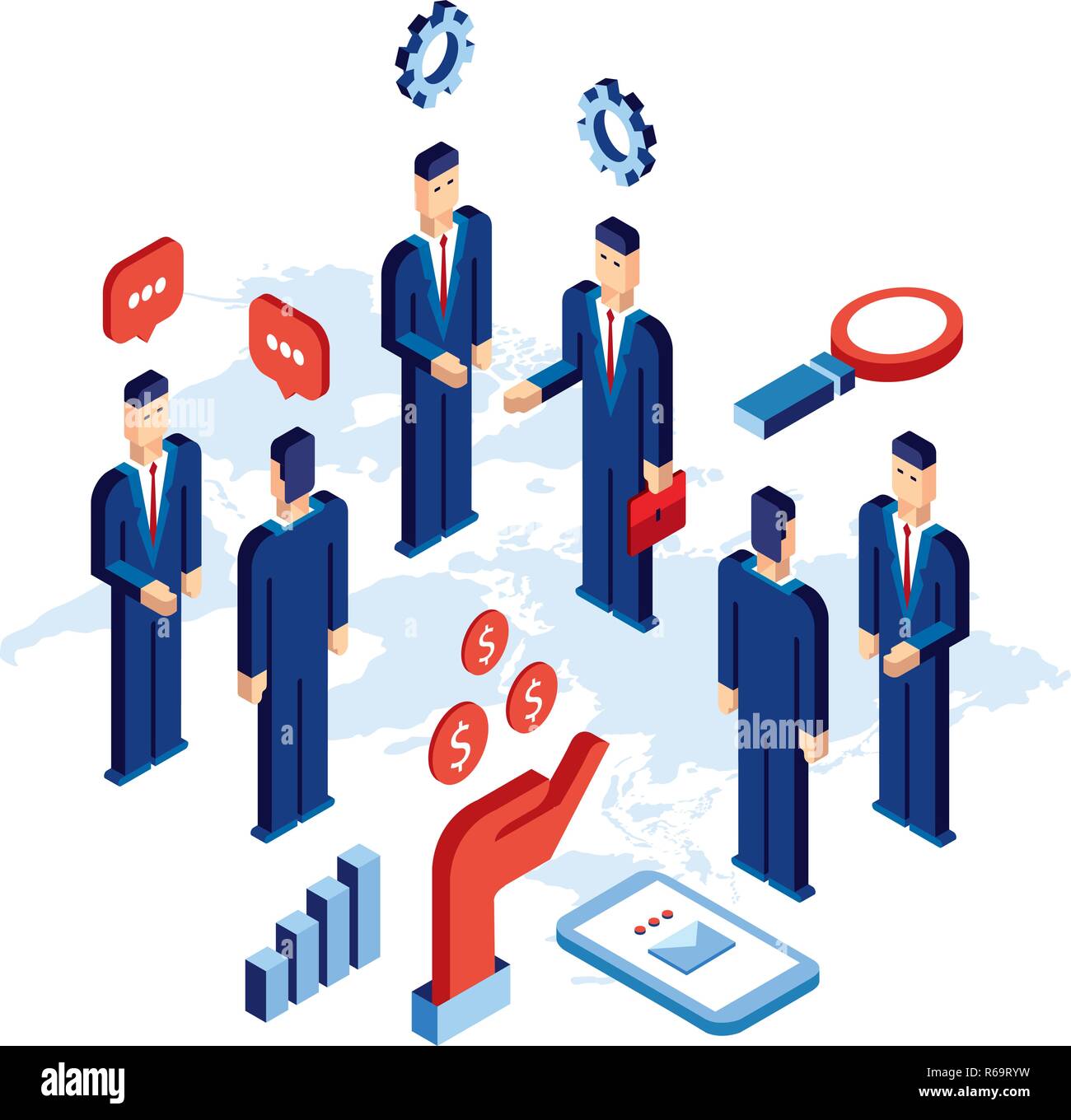 Group of businessman people Close deal Successful partnership ...