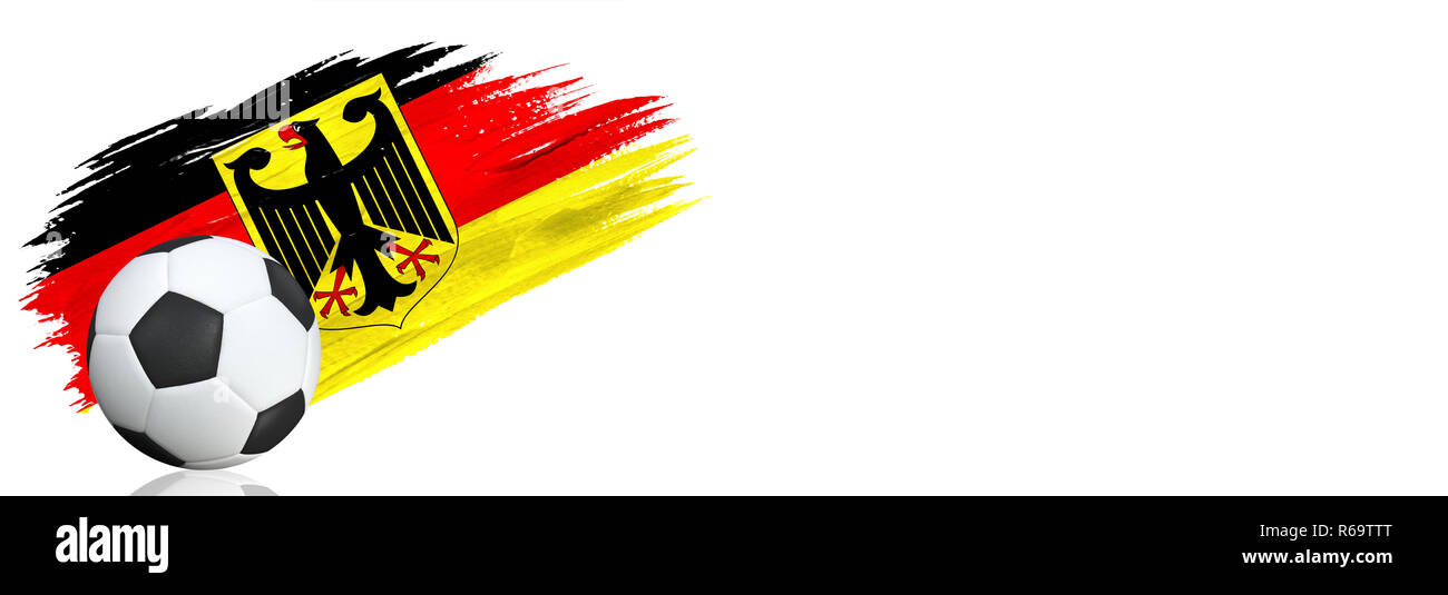 Painted brush stroke in the flag of Germany. Soccer banner with classic ...