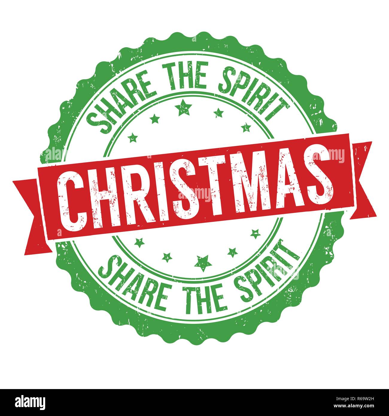 Christmas. Share the spirit sign or stamp on white background, vector ...