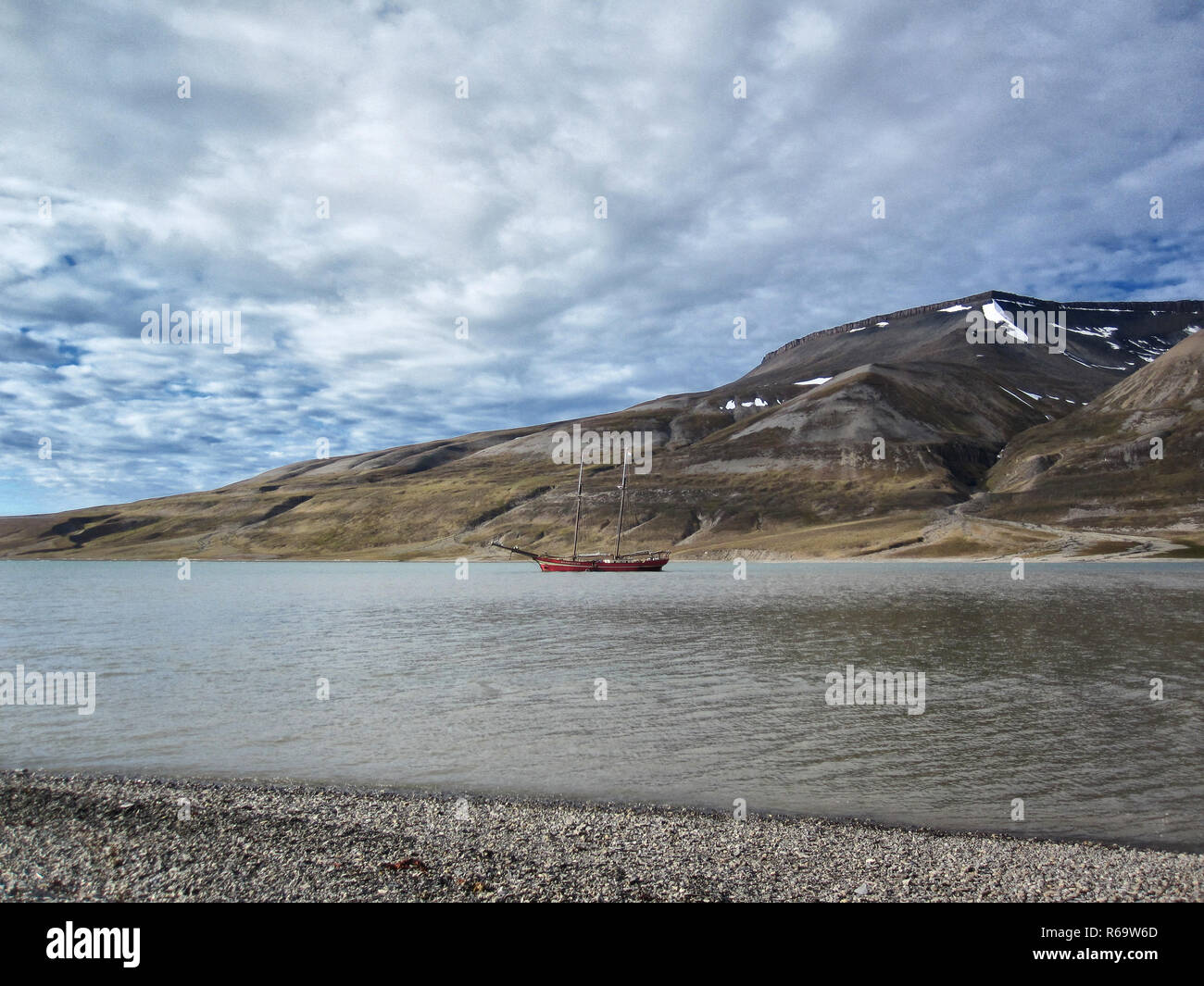 Sailship At Svalbard Coast Stock Photo - Alamy