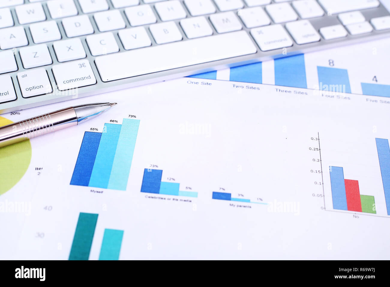 Portrait of graph paper, pen and keyboard Stock Photo - Alamy