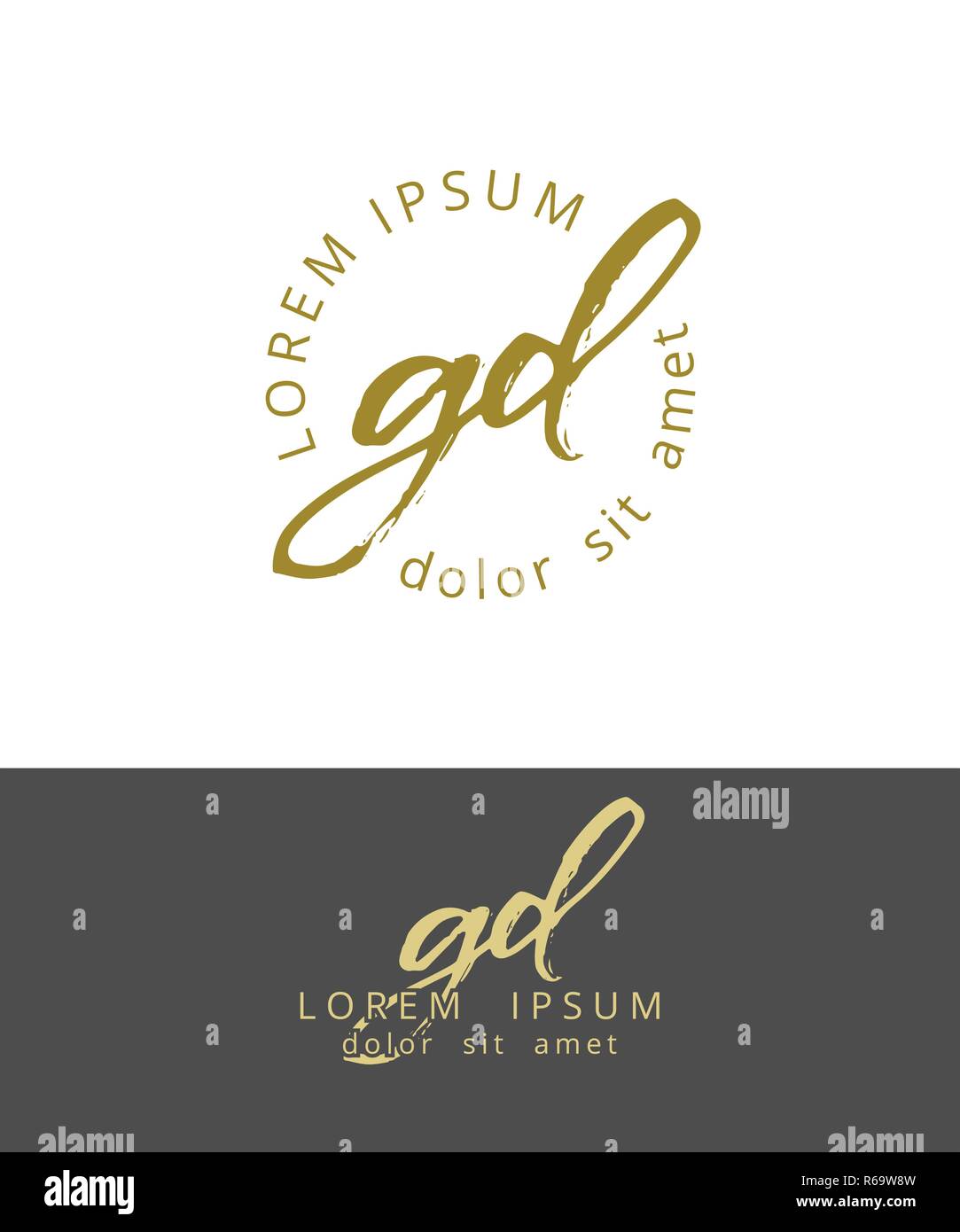 G D. Initials Monogram Logo Design. Dry Brush Calligraphy Stock Vector ...