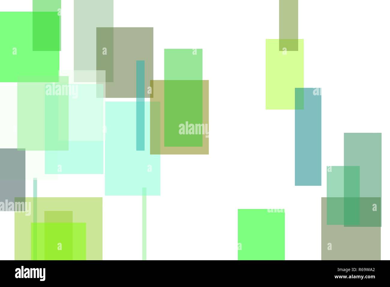 Abstract green rectangles illustration background Stock Photo - Alamy