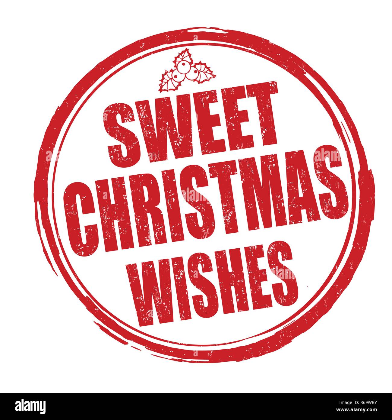 Sweet Christmas wishes sign or stamp on white background, vector ...