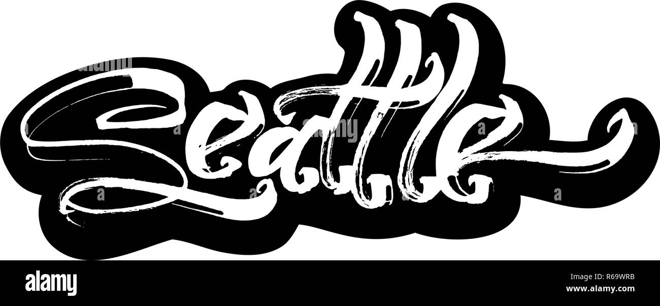 Seattle calligraphy Stock Vector Images - Alamy