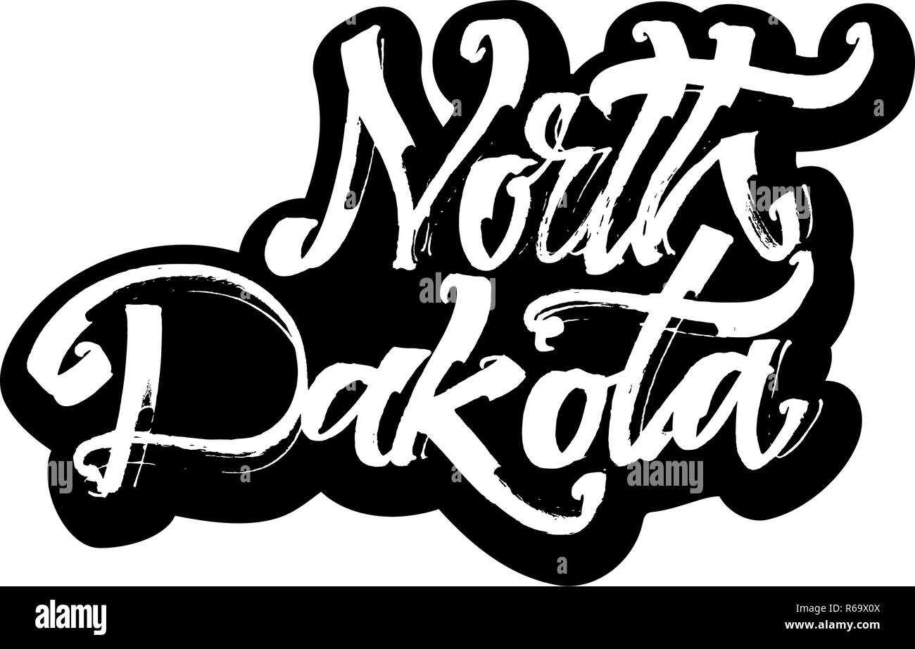 North dakota lettering Stock Vector Images - Alamy