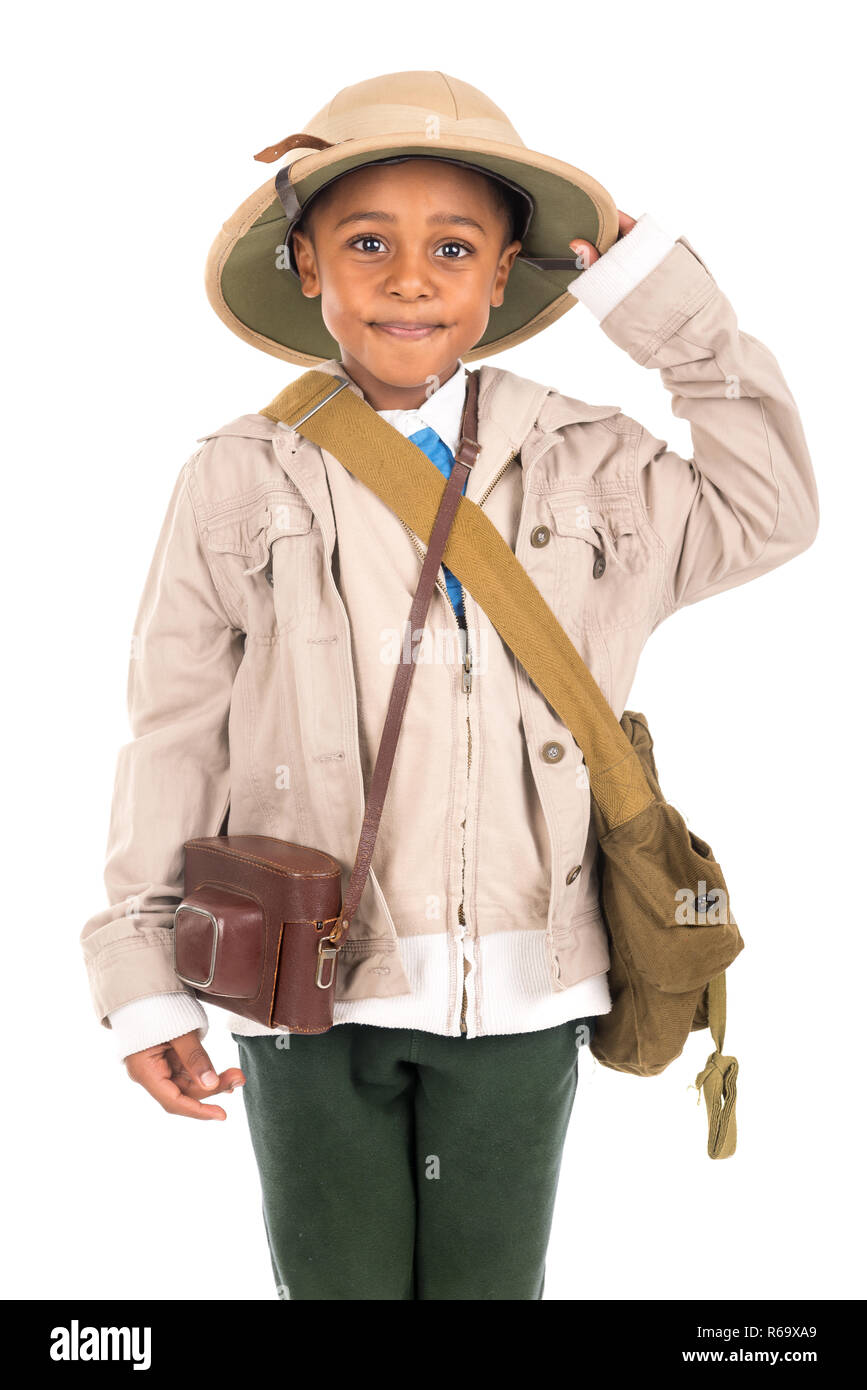 Boy in safari clothes Stock Photo - Alamy