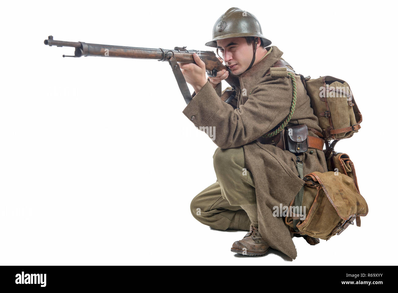 french soldier 1940 isolated on the white background Stock Photo - Alamy