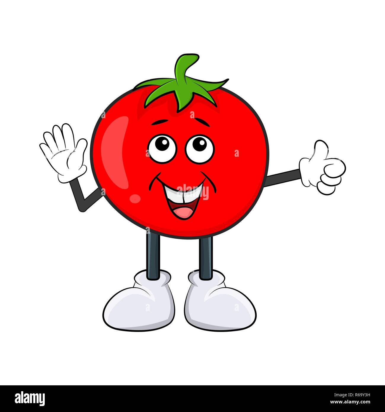Funny tomato character cartoon design isolated on white background ...