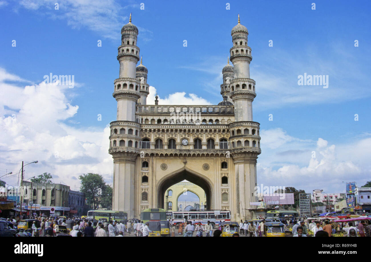 Charminar, monument, mosque, Hyderabad, Andhra Pradesh, Telangana ...