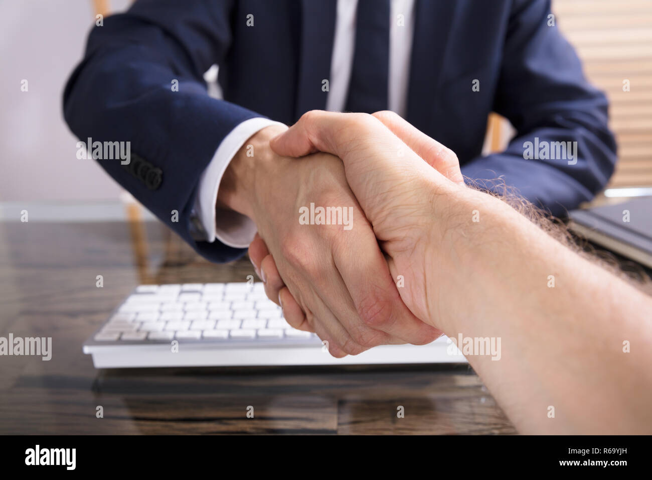 Businessman Shaking Hand With His Partner Stock Photo - Alamy