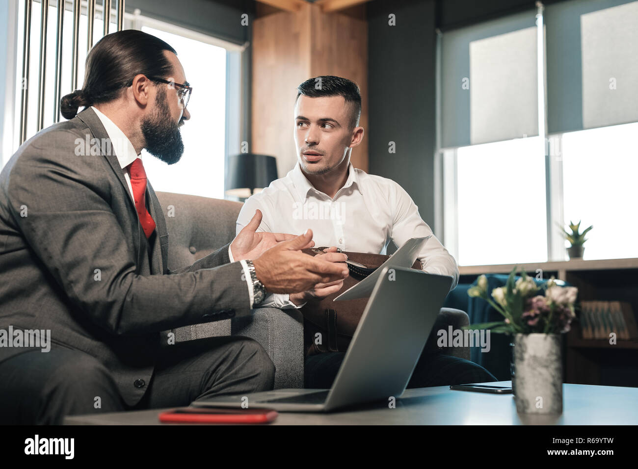 Interview style hi-res stock photography and images - Alamy
