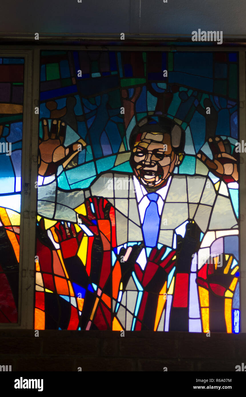 Nelson mandela stained glass window hi-res stock photography and images ...