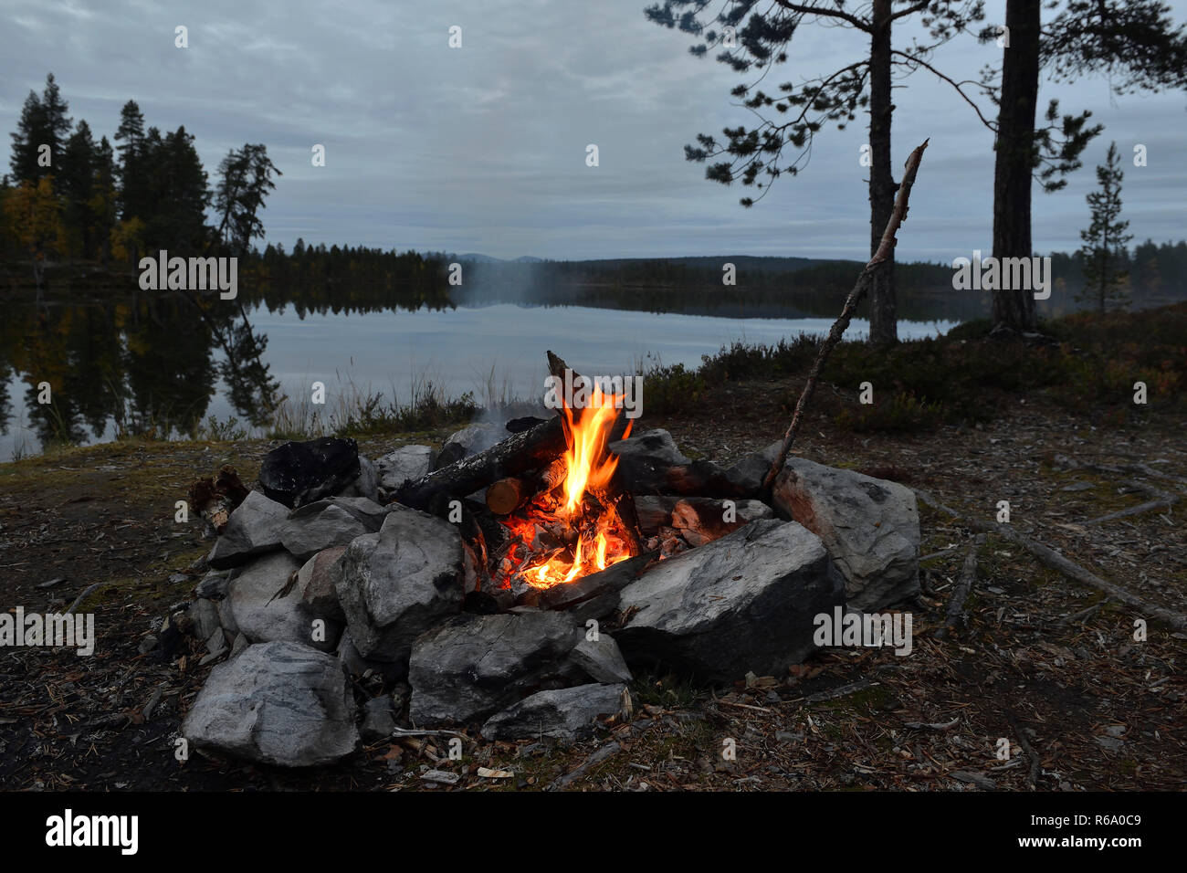 campfire in sweden Stock Photo - Alamy