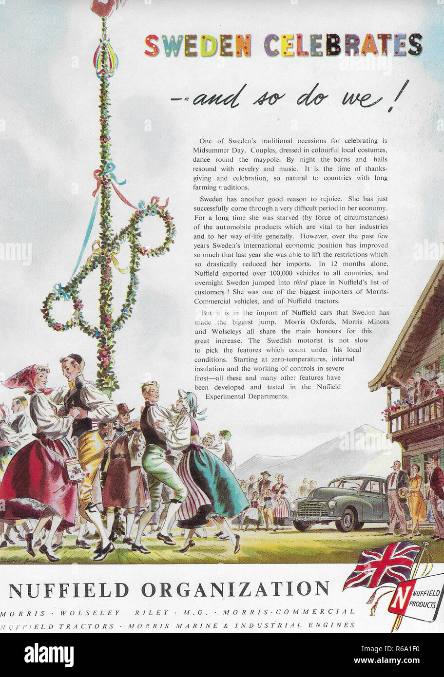 Nuffield cars Sweden advert advertising in Country Life magazine UK ...