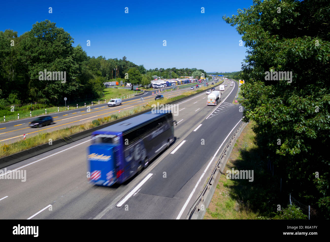 Traffic On Motorway Stock Photo - Alamy