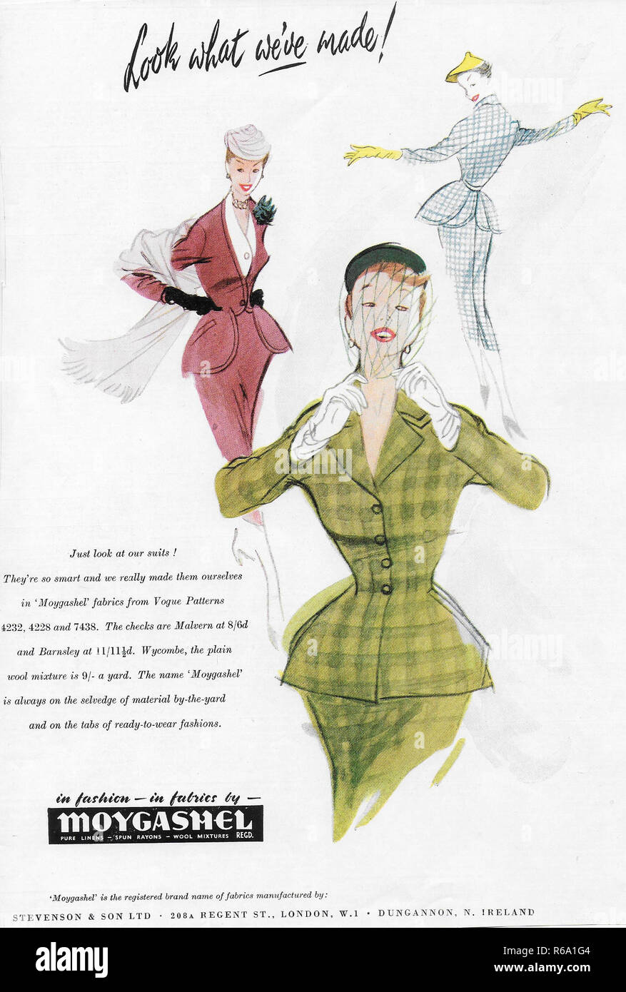 Moygashel Fabrics advert advertising in Country Life magazine UK 1951 ...