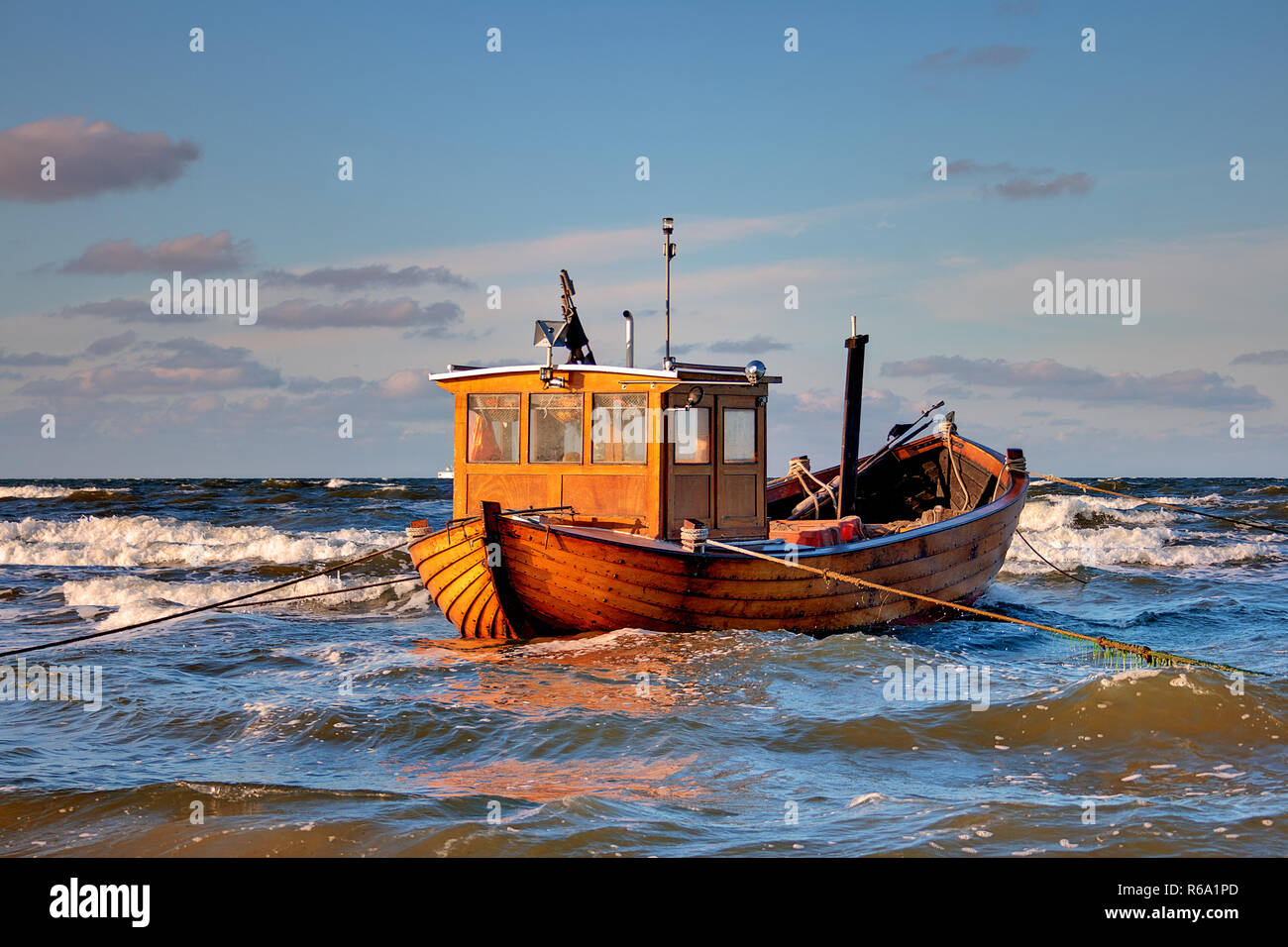 Fishing Boat At The German Baltic Sea Coast Stock Photo - Alamy