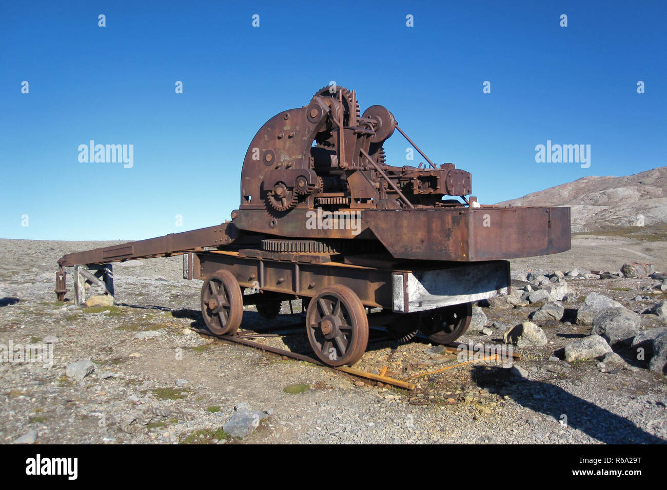 Old Railway Mining Crane Stock Photo - Alamy