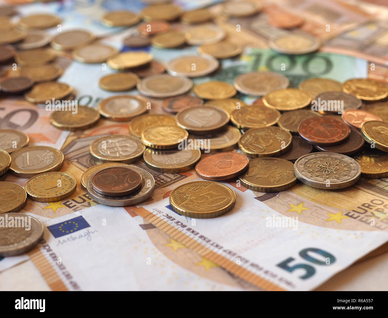 Euro notes and coins, European Union Stock Photo - Alamy