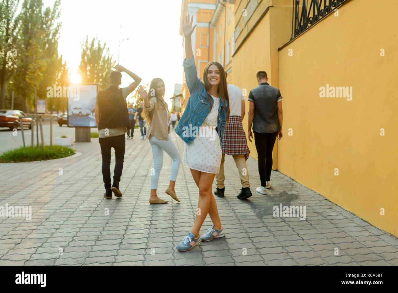 Girls fooling around Stock Photo - Alamy