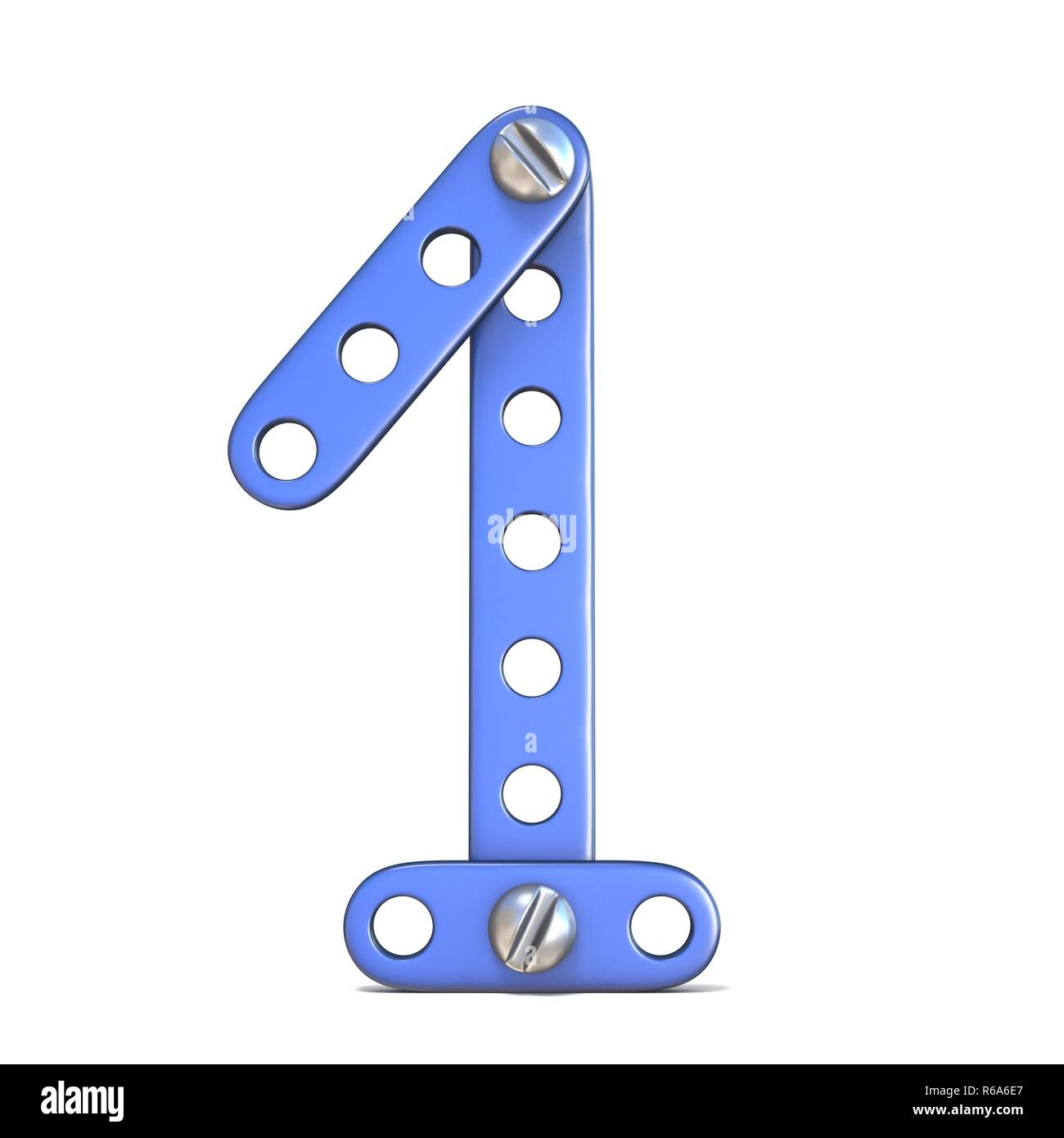 Blue metal constructor toy Number 1 ONE 3D Stock Photo - Alamy