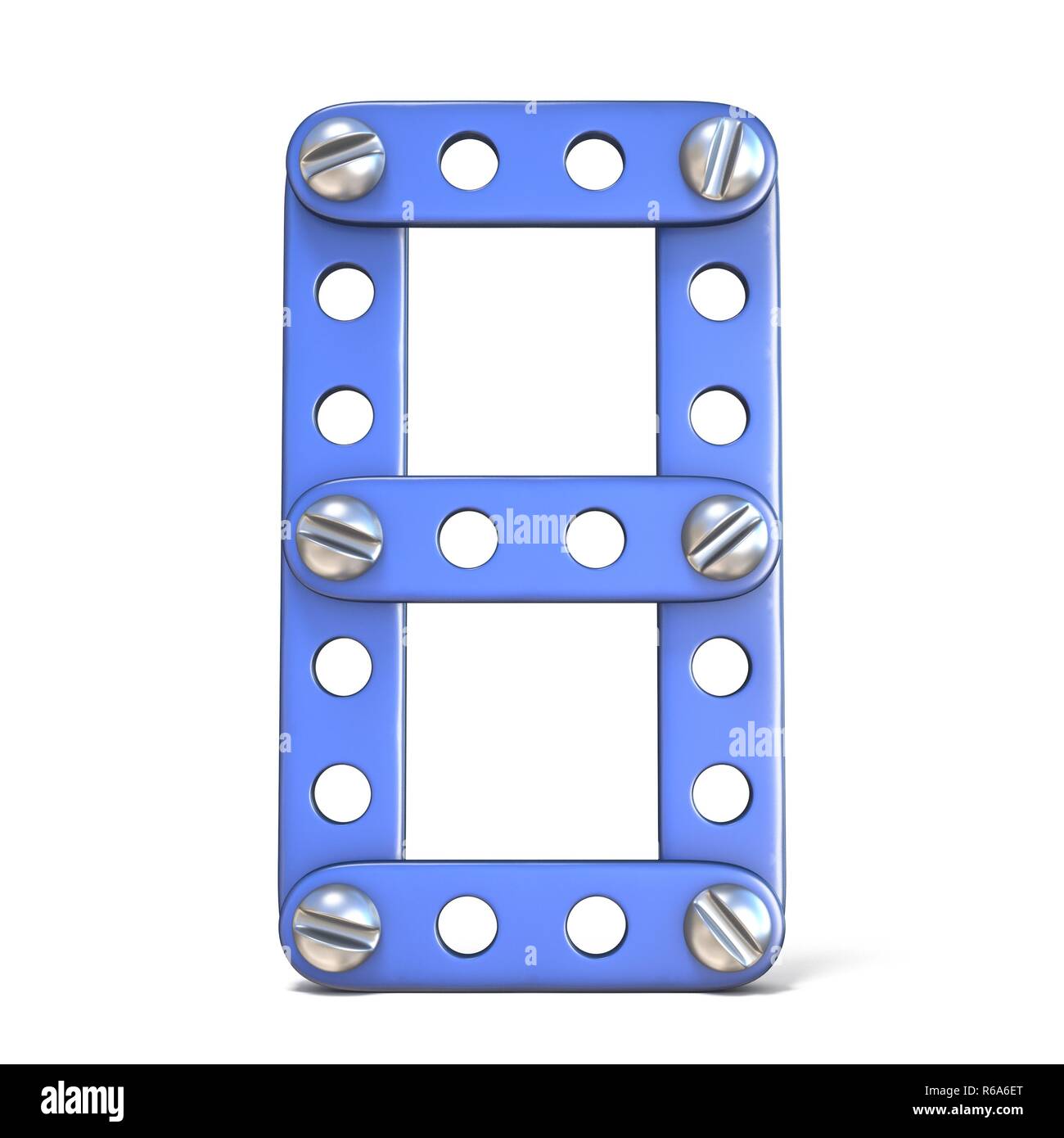 Blue metal constructor toy Number 8 EIGHT 3D Stock Photo - Alamy