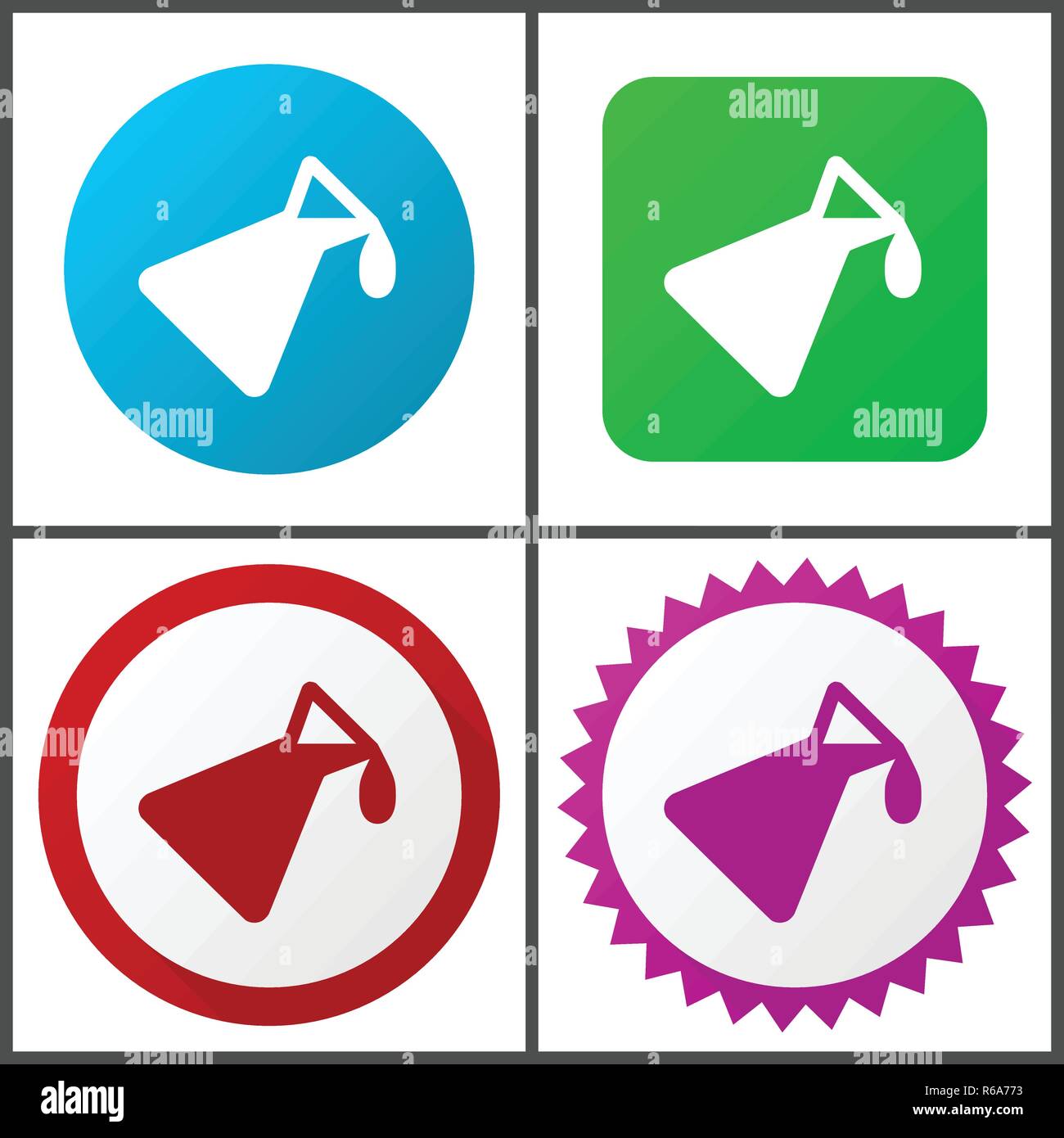 Chemistry red, blue, green and pink vector icon set. Web icons. Flat ...