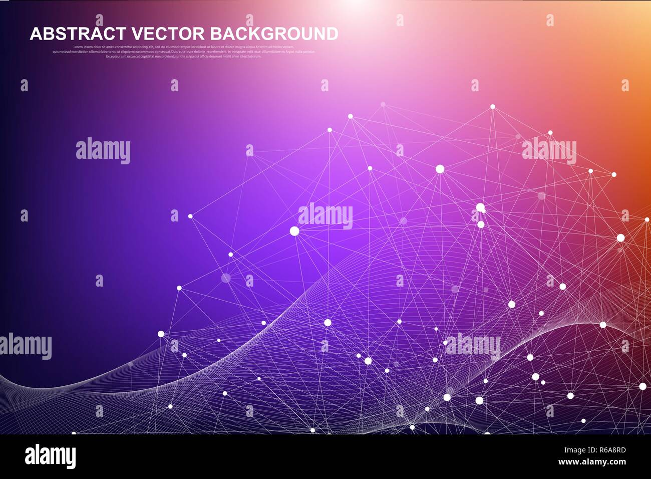 Abstract plexus background with connected lines and dots. Plexus geometric effect Big data with ...
