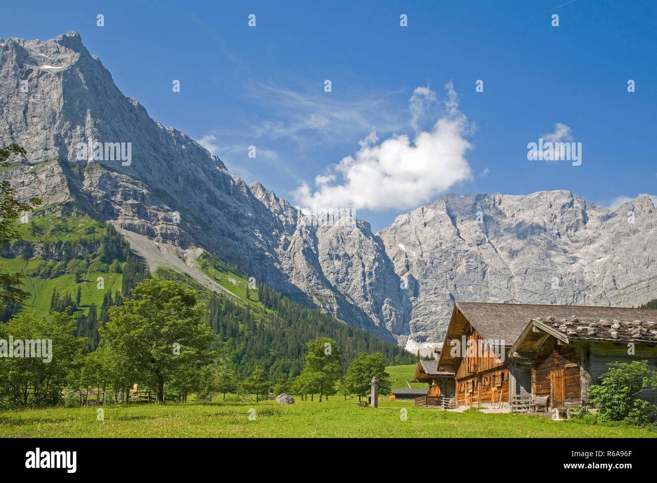 Idyllic Huts On The Alpine Pastures Of Eng In The Heart Of The ...